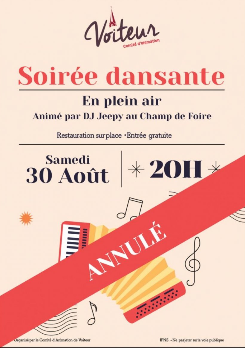 ANNULÉE : SOIRÉE DANSANTE - Voiteur - (Soirées / Animations - Jura)